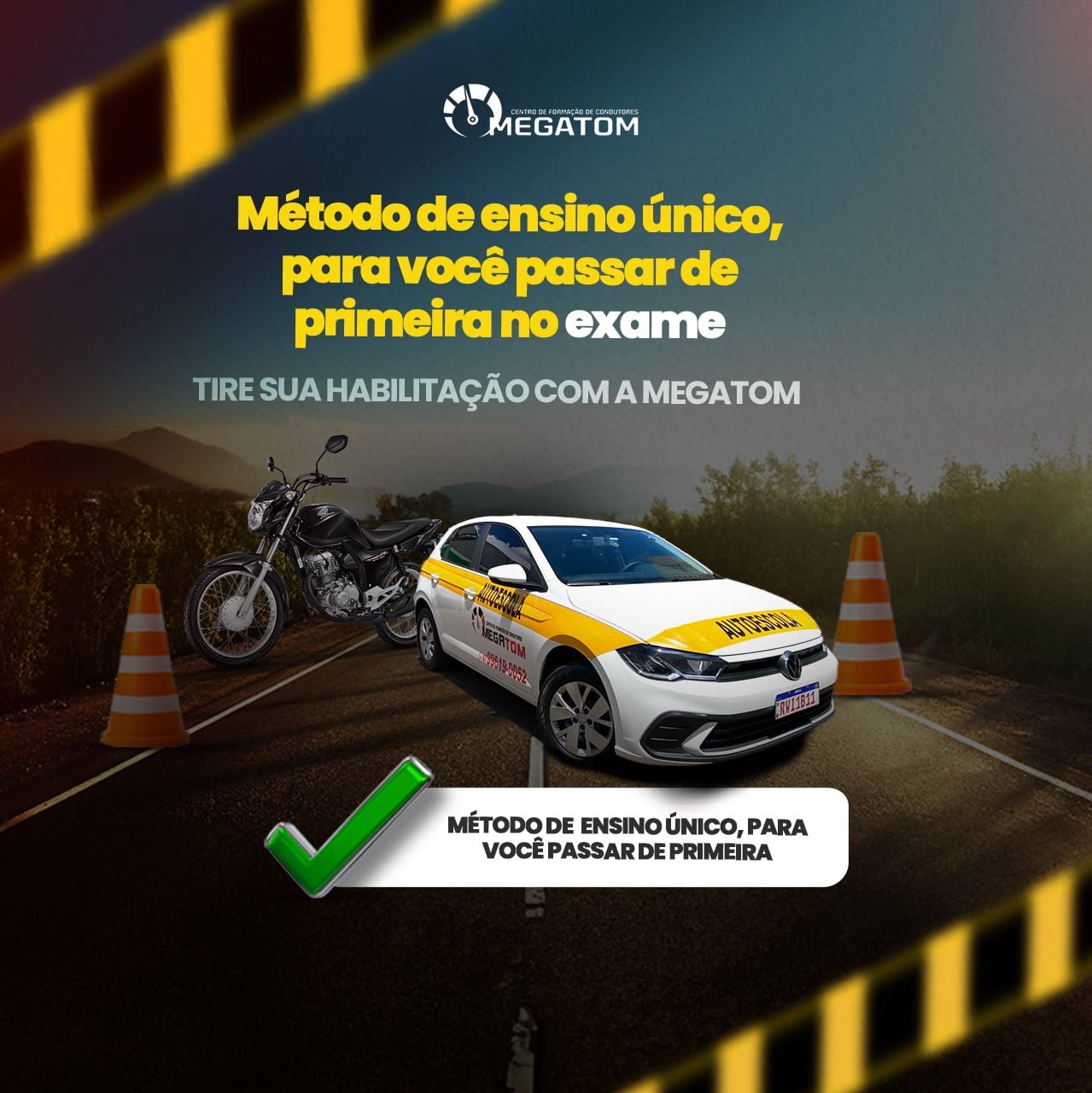 Autoescola Megatom | Categoria A, B e D | Megatom Autoescola